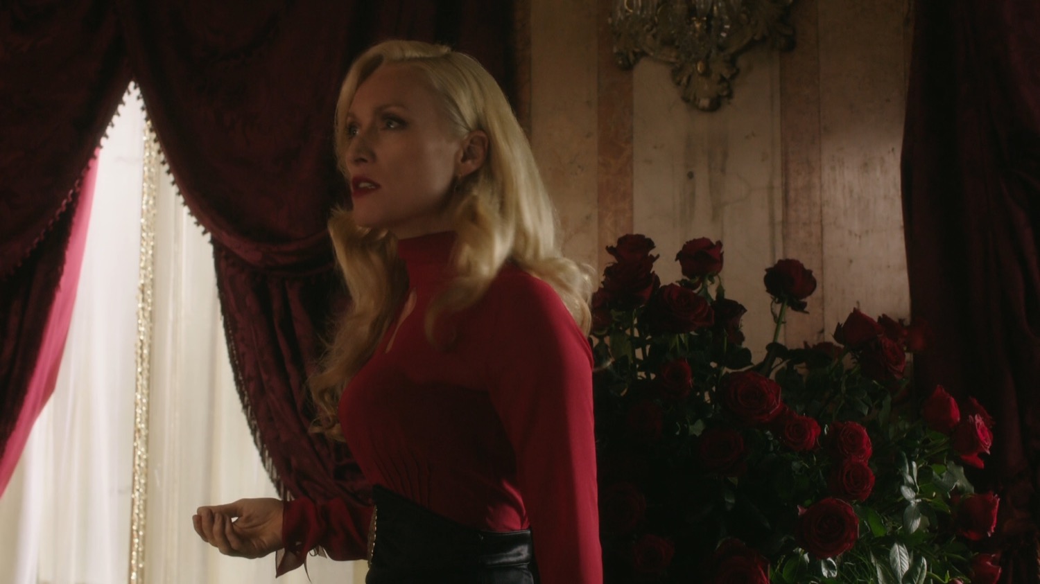 Lady Jayne Wetherby (Victoria Smurfit) Red Blouse & Black Skirt Costume