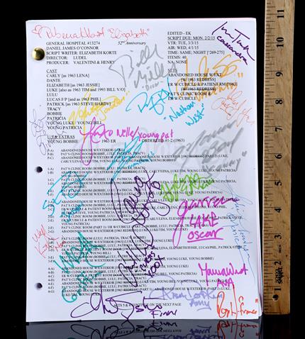 General Hospital 52nd Anniversary Signed Script - Current price: $700