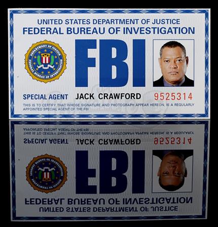 Jack Crawford’s (Laurence Fishburne) FBI ID Cards
