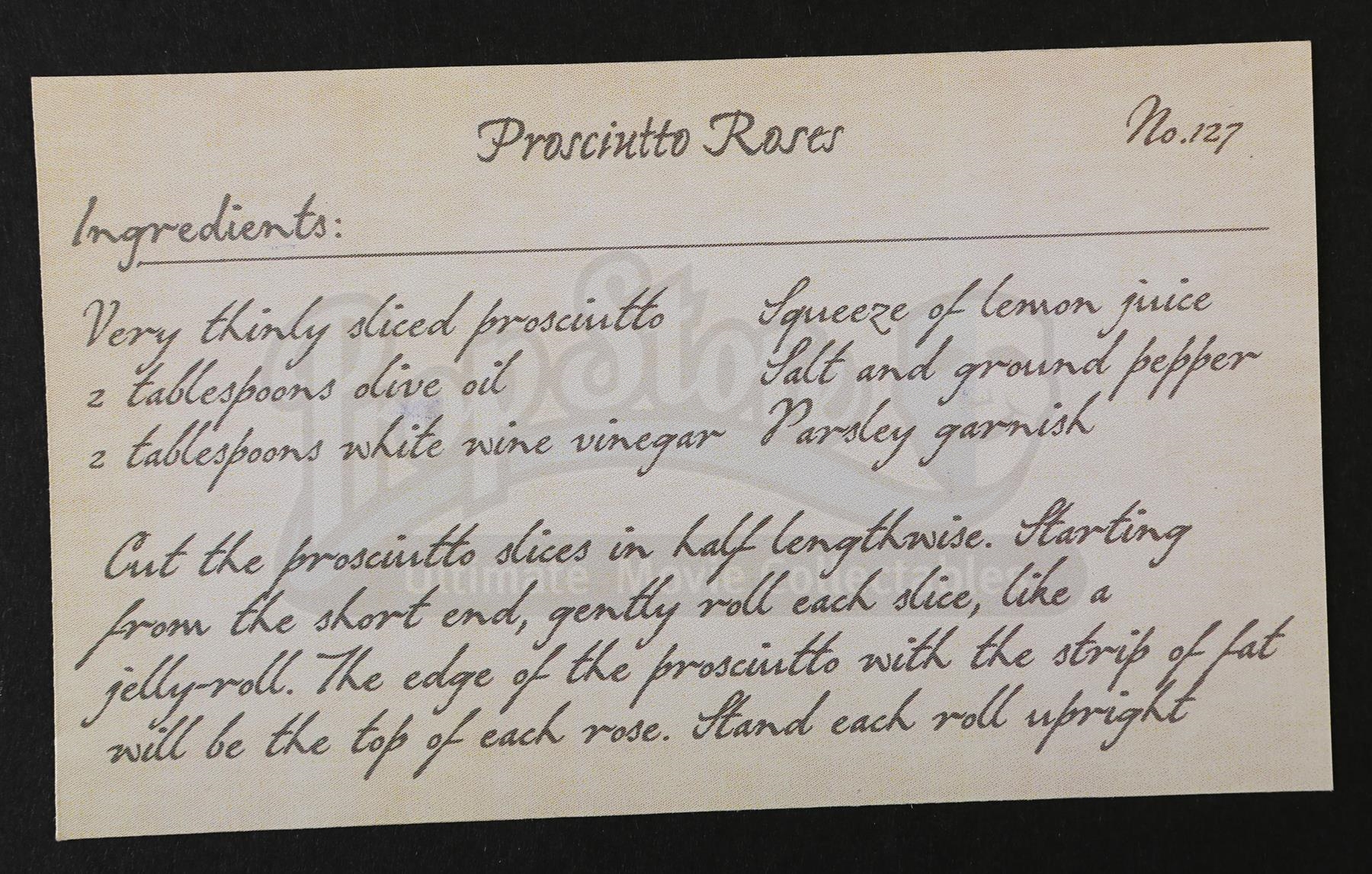 HANNIBAL - Hannibal's (Mads Mikkelsen) Prosciutto Roses Recipe Card and ...