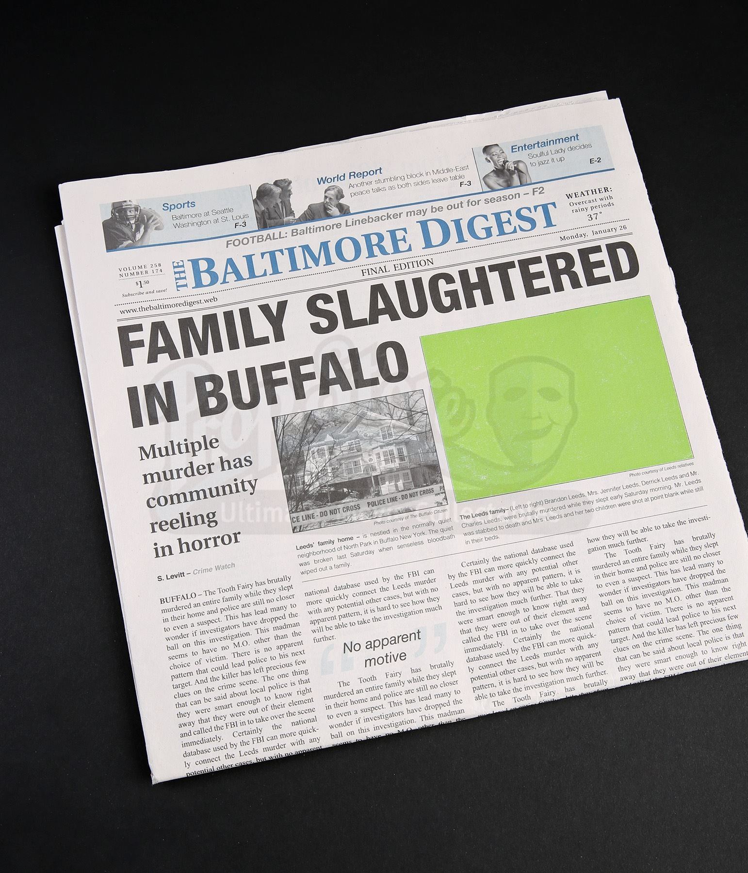 SEASON 3Francis Dolarhyde's (Richard Armitag) Baltimore Digest Newspaper