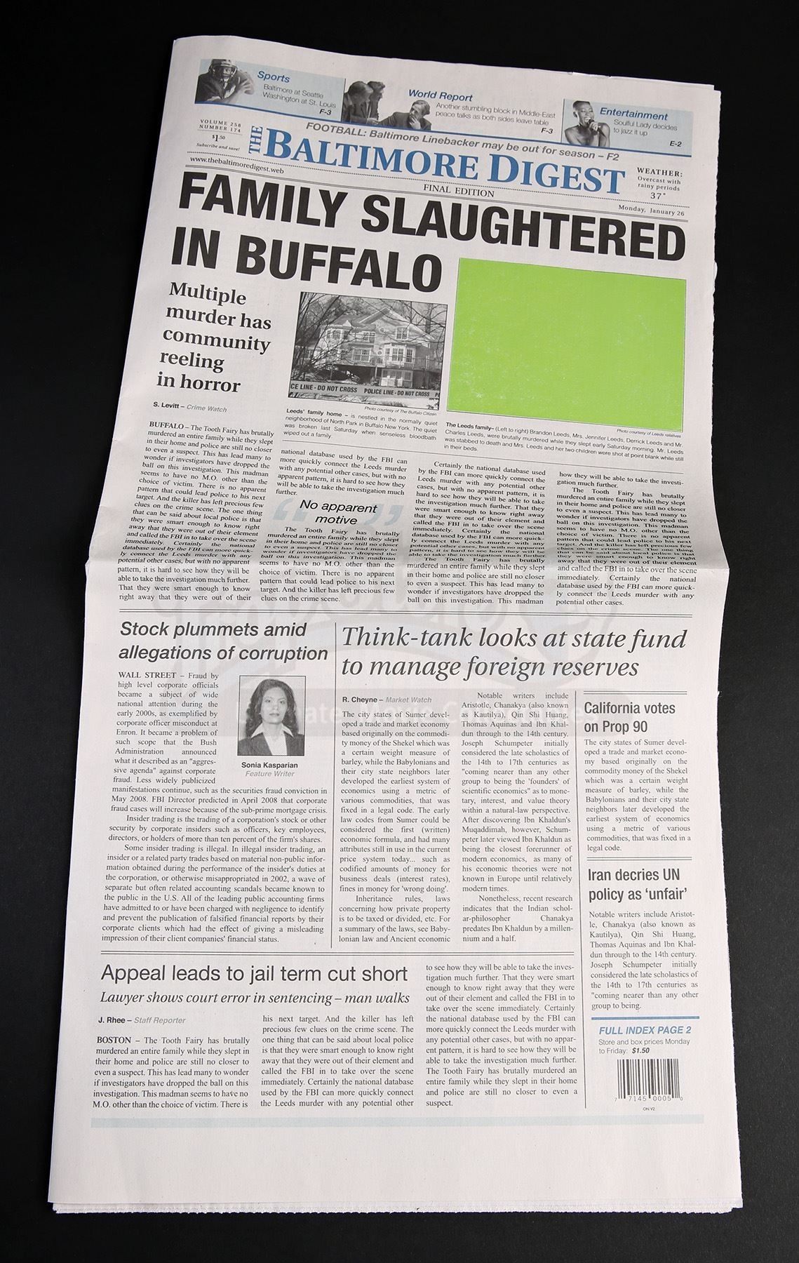 SEASON 3Francis Dolarhyde's (Richard Armitag) Baltimore Digest Newspaper