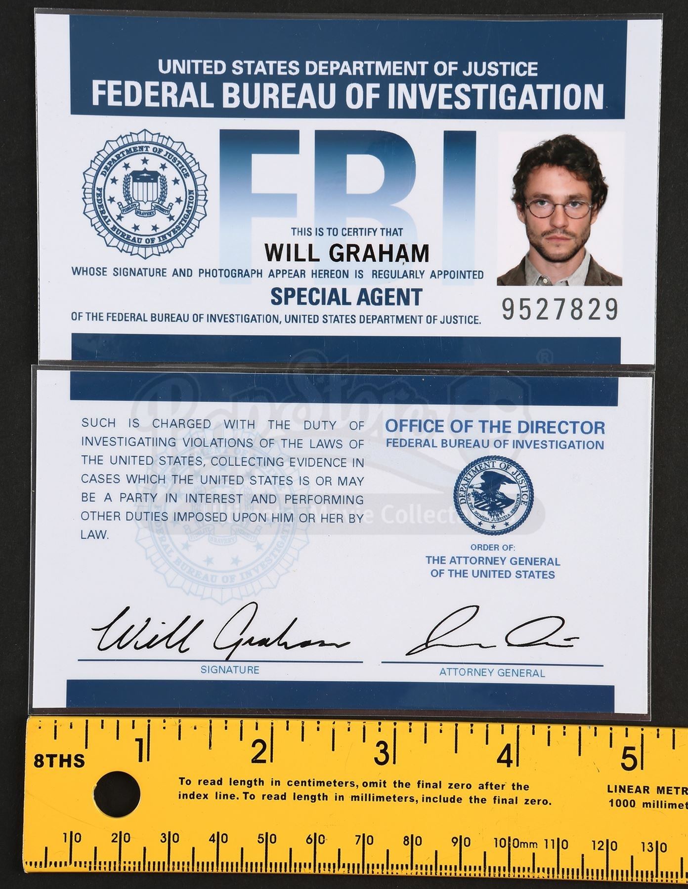 SEASONS 1-3Will Graham’s (Hugh Dancy) FBI ID Cards - Current price: $400