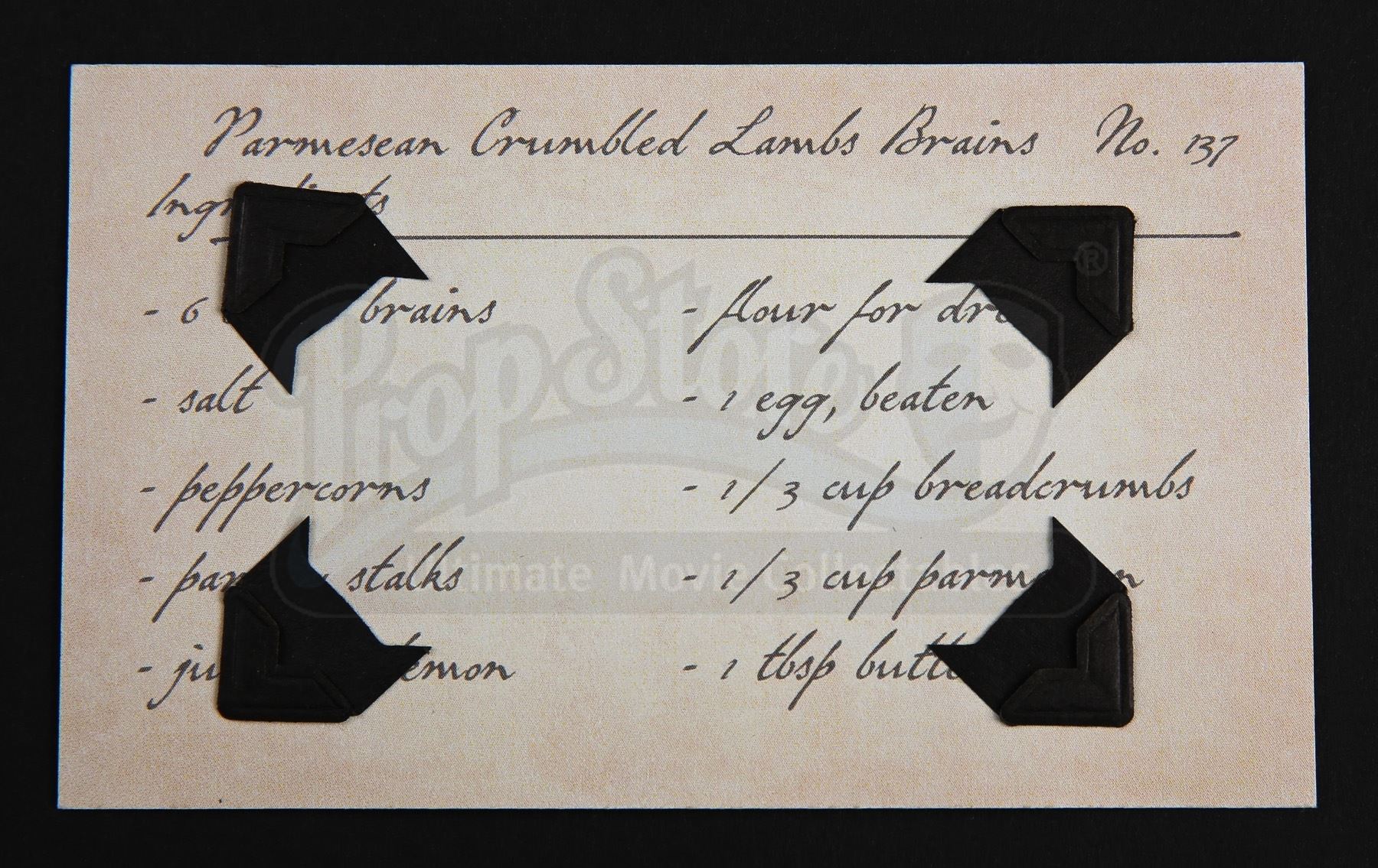 Hannibal Lecter’s (Mads Mikkelsen) recipe cards from Bryan Fuller’s ...
