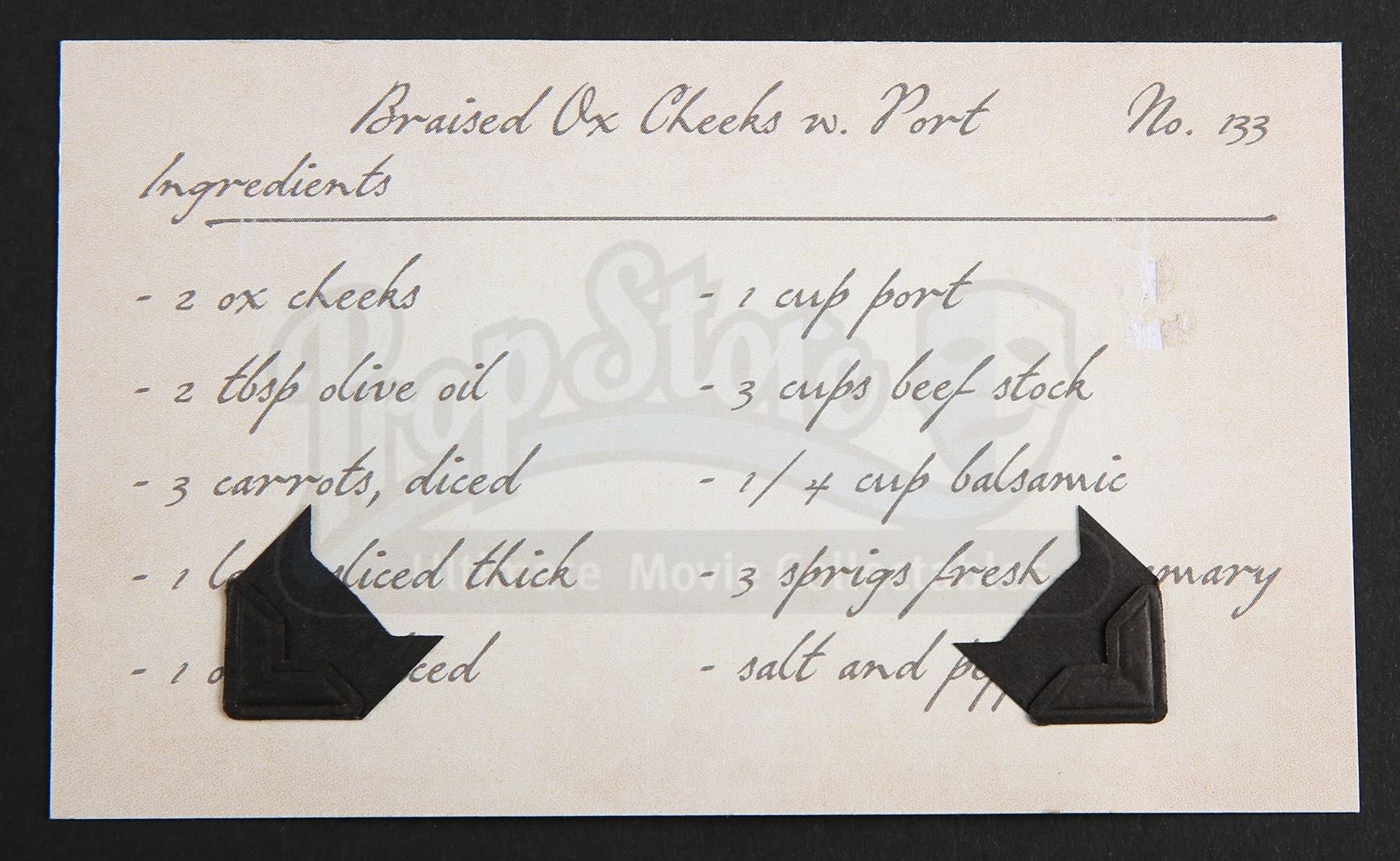 Hannibal Lecter’s (Mads Mikkelsen) recipe cards from Bryan Fuller’s ...