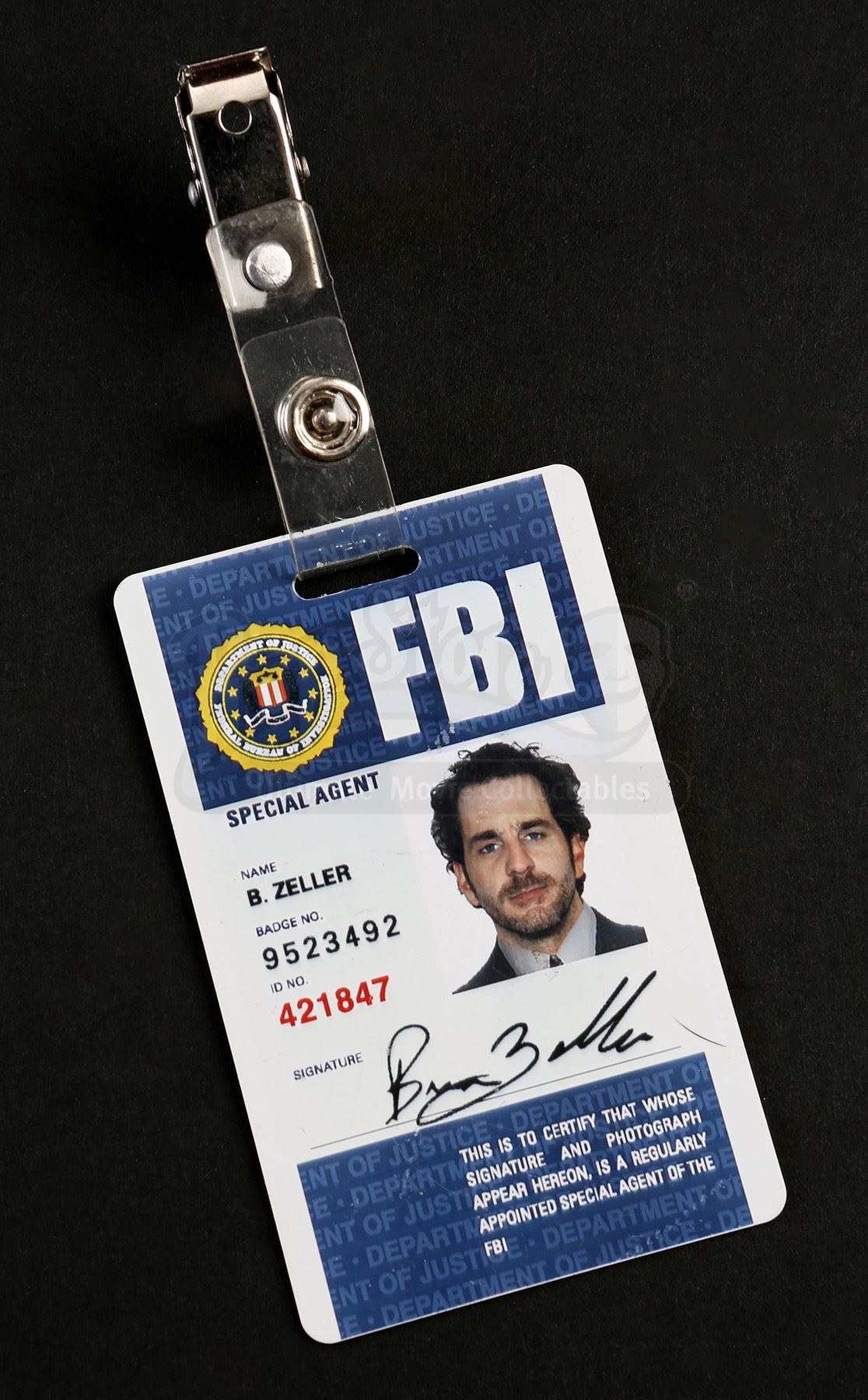 SEASONS 1-3Brian Zeller (Aaron Abrams) FBI ID Badge