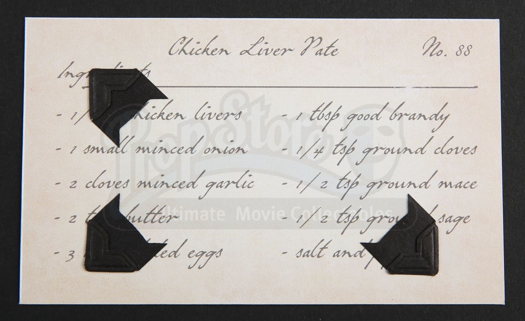 Hannibal Lecter’s (Mads Mikkelsen) recipe cards from Bryan Fuller’s ...