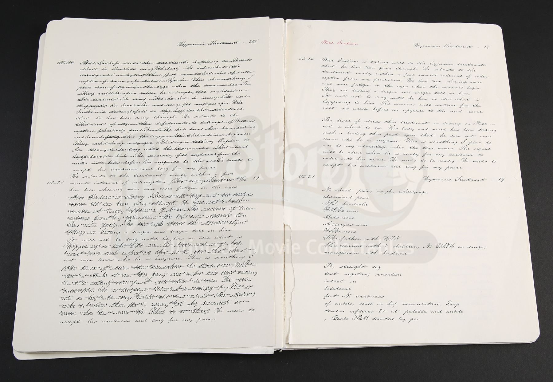 Hannibal Lecter’s (Mads Mikkelsen) notes on Will Graham (Hugh Dancy ...