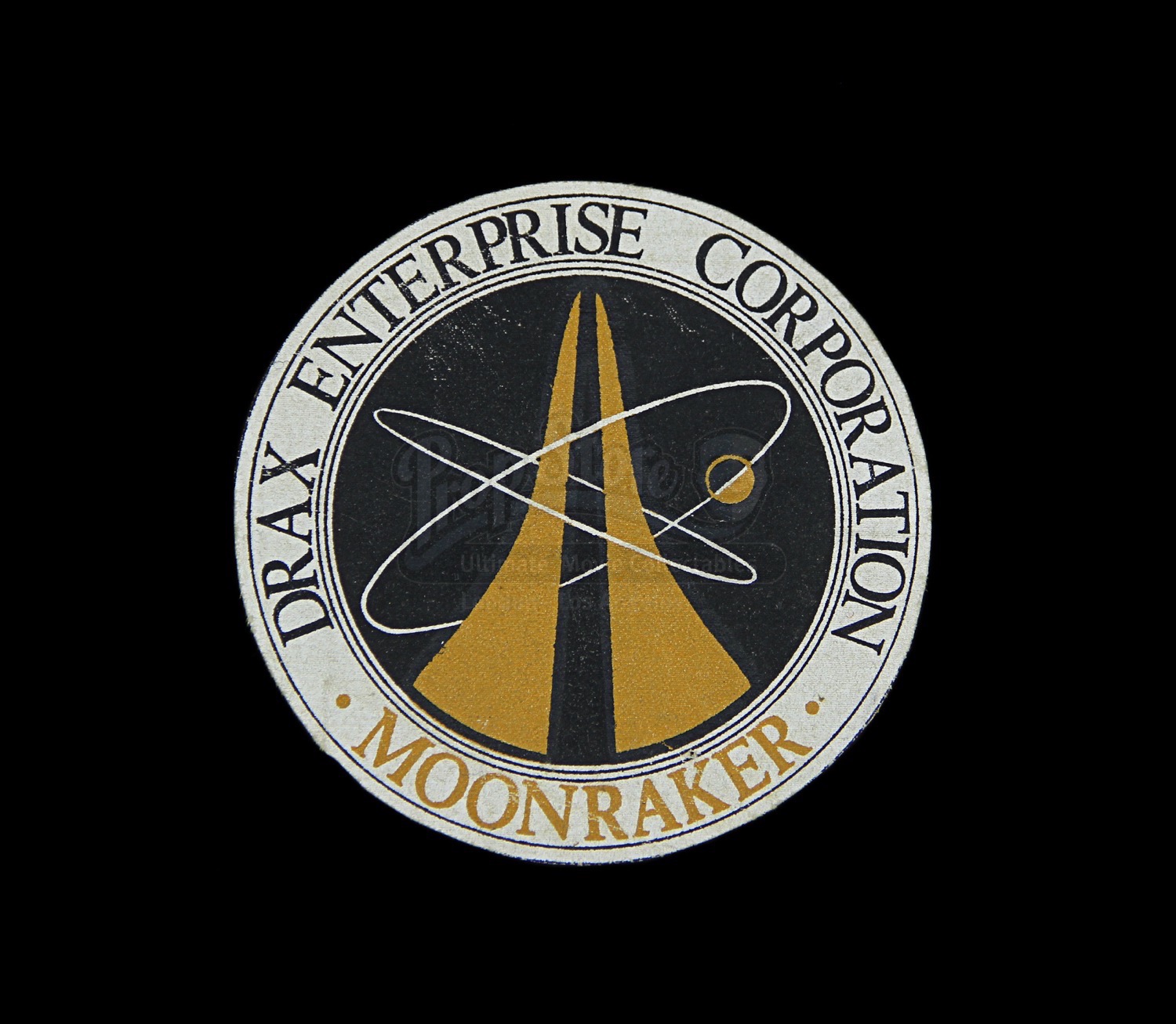 A Drax Enterprises shoulder patch from Lewis Gilbert’s Moonraker. This ...