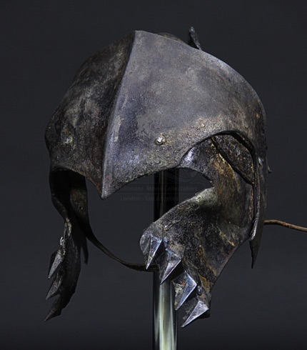 An Orc helmet from Peter Jackson’s The Lord of the Rings trilogy. The ...