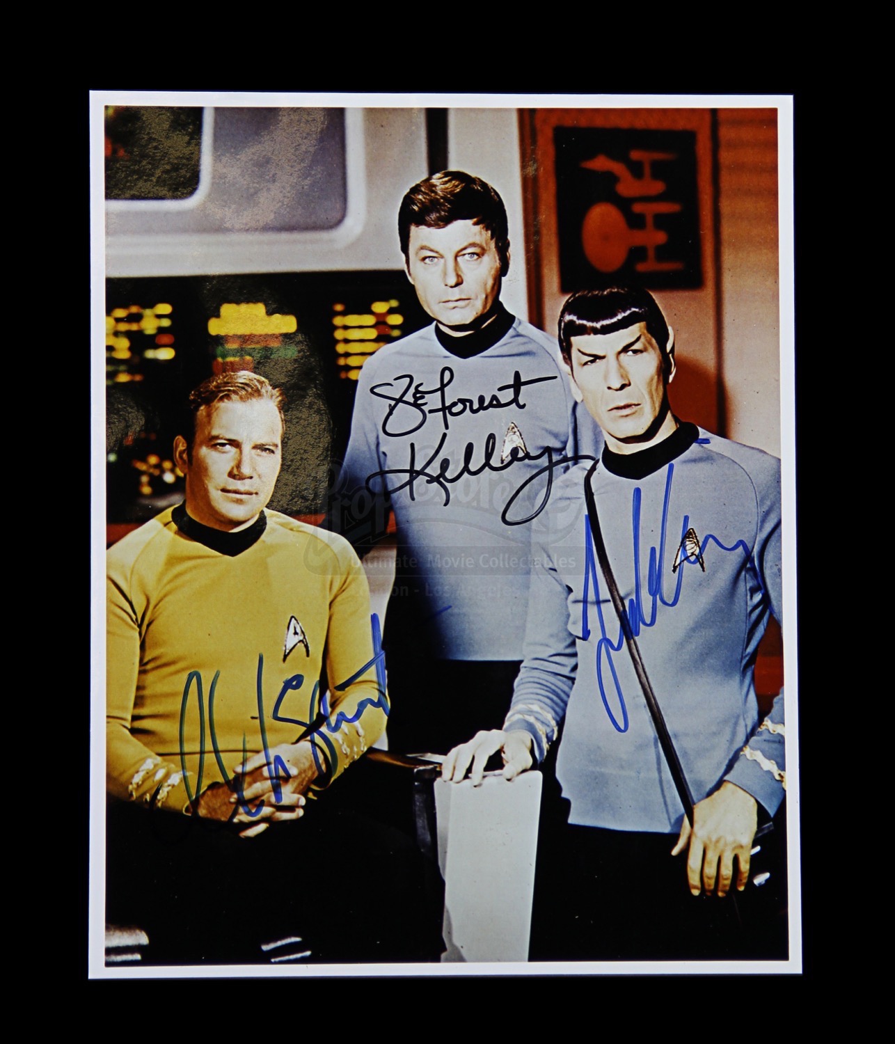 William Shatner, DeForest Kelley and Leonard Nimoy Autographed Still