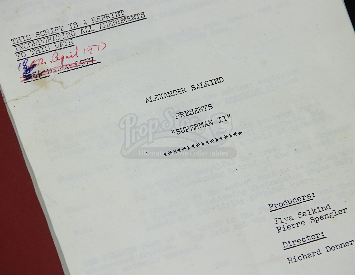 SUPERMAN (1978) & SUPERMAN II (1980) - Shooting Scripts - Current price ...