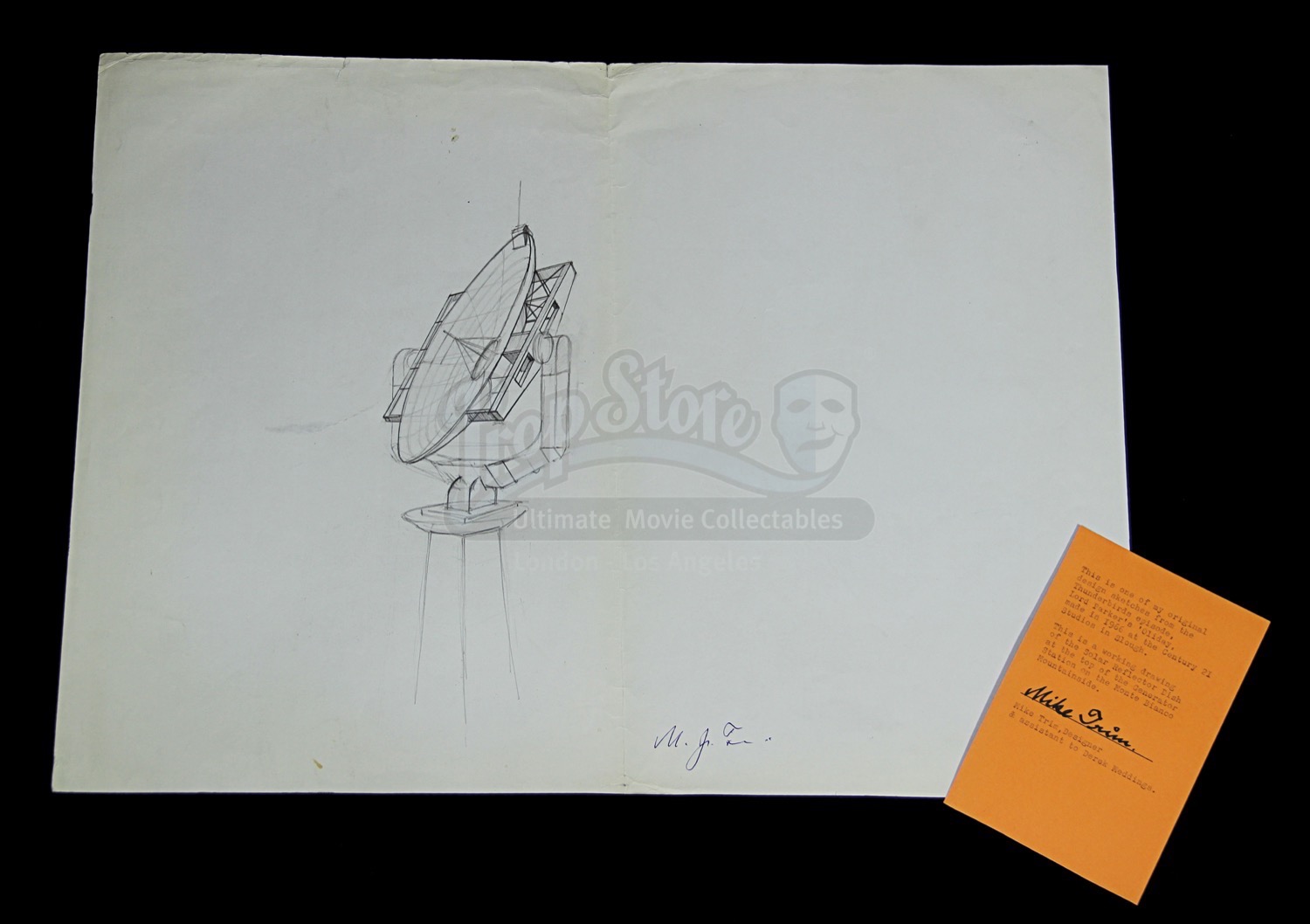 Hand-Drawn Solar Reflector Dish Artwork