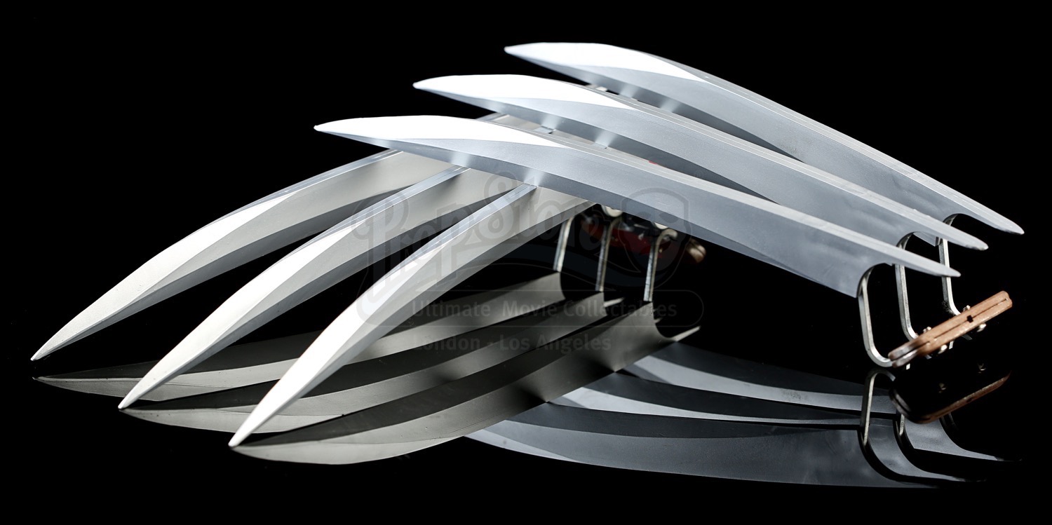 A pair of Wolverine’s (Hugh Jackman) claws from Bryan Singer’ssci-fi ...