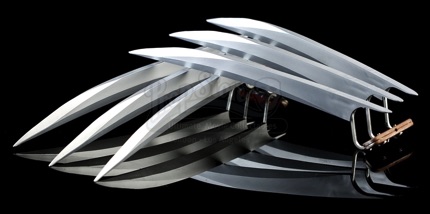A pair of Wolverine’s (Hugh Jackman) claws from Bryan Singer’ssci-fi ...