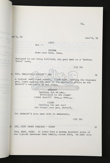 SUPERMAN (1978) - Production-Used Script - Current price: £800