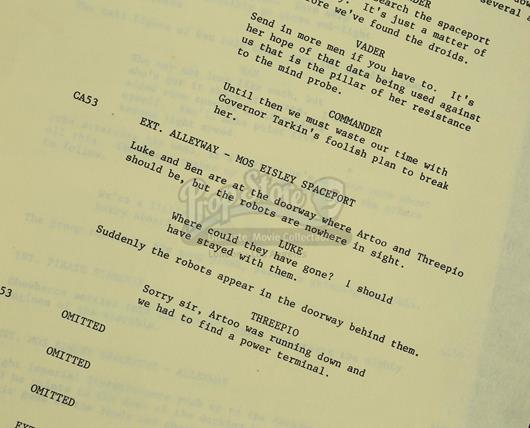 STAR WARS: A NEW HOPE (1977) - Script Revision Pages - Current price: £425