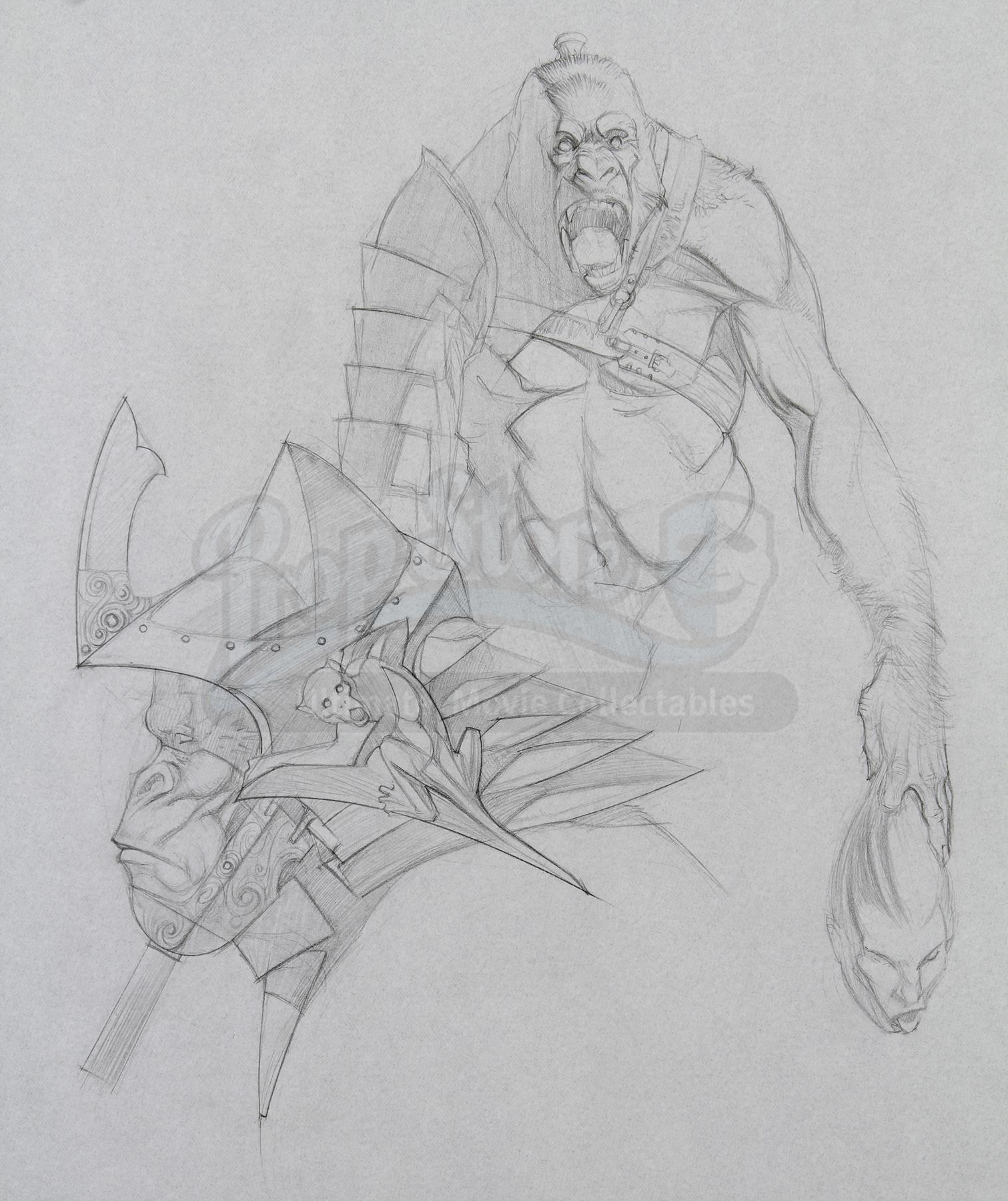 PLANET OF THE APES (2001) - Hand-Drawn Ape Sketches - Price Estimate ...