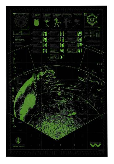 ALIENS (1986) - Glow In The Dark Motion Tracker Print - Current price: £225