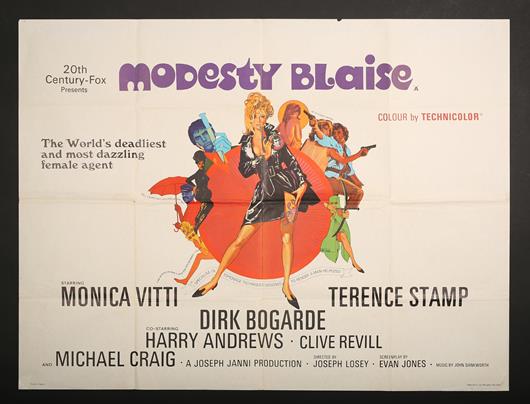 MODESTY BLAISE (1966) / IN LIKE FLINT (1967) - Two UK Quad Posters ...