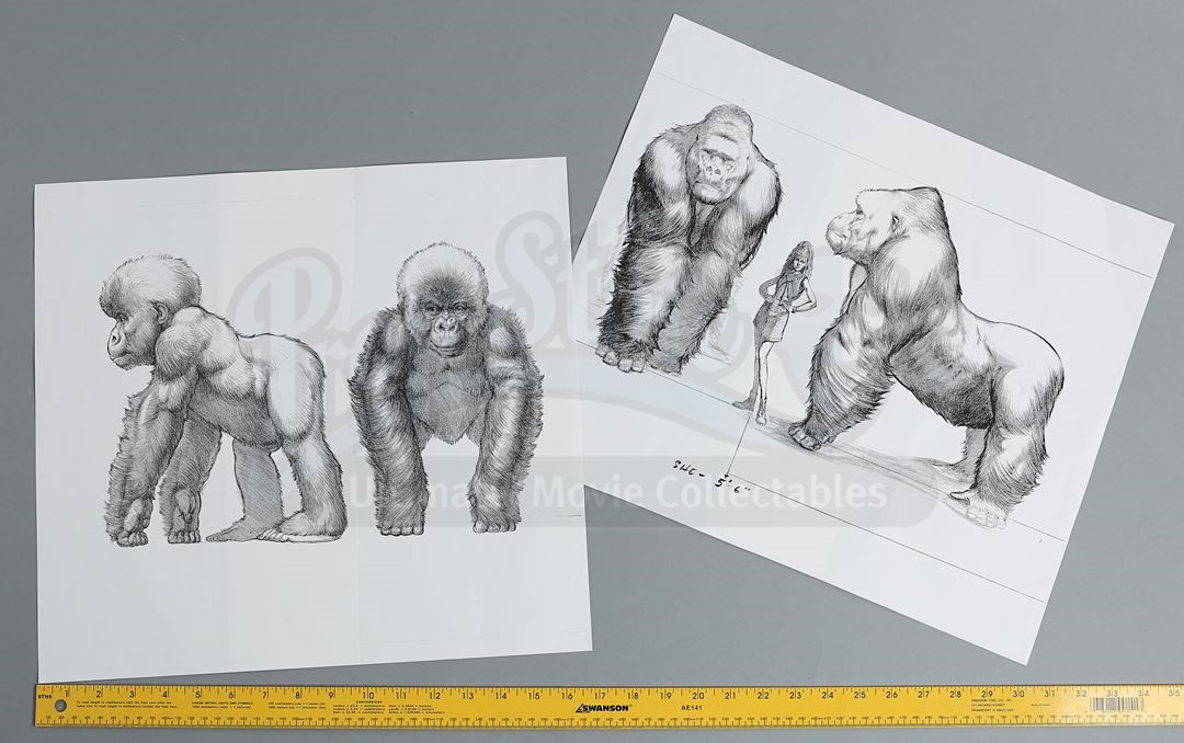 MIGHTY JOE YOUNG (1998) - Set of Two Printed Character Design Copies ...