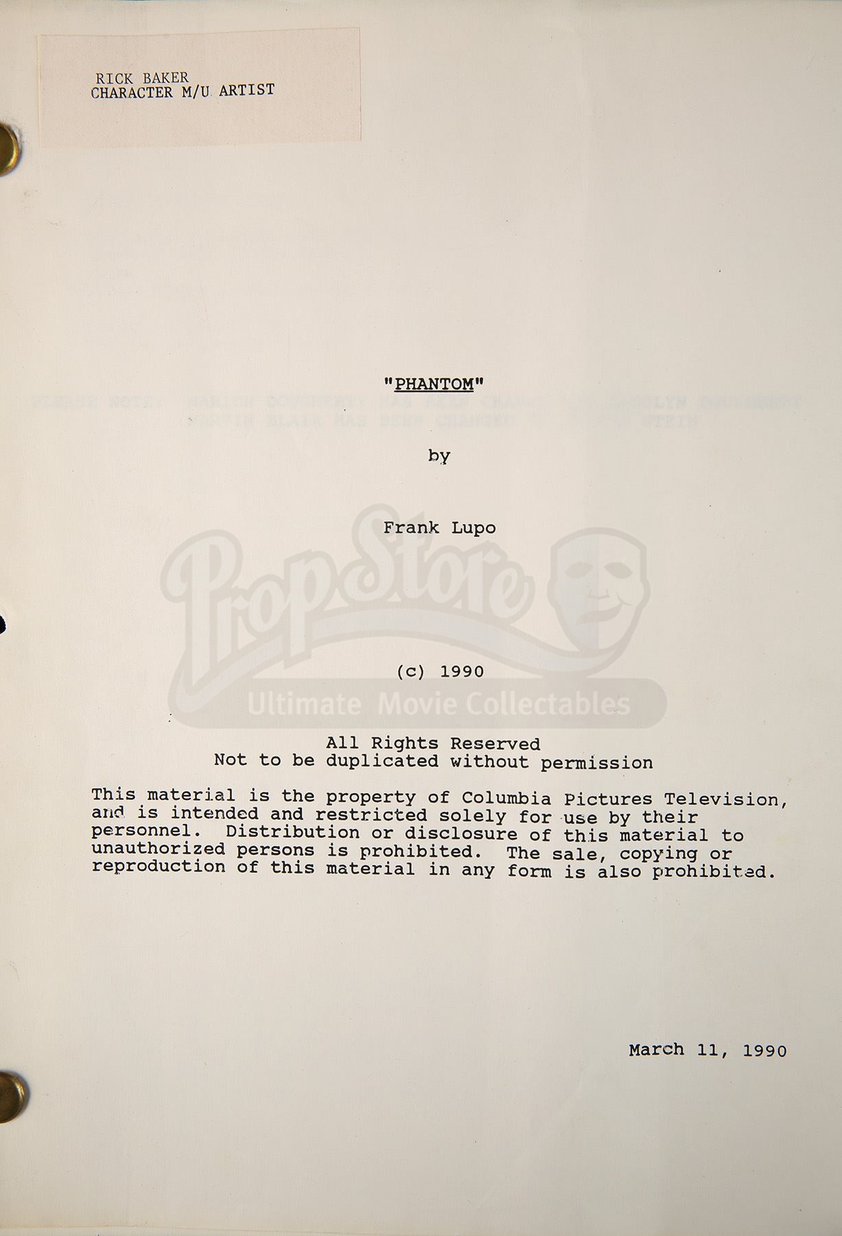 VARIOUS PRODUCTIONS - Superhero Script Collection