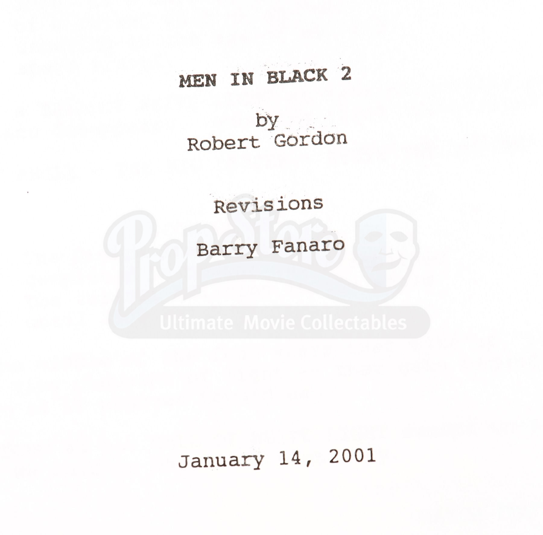 VARIOUS PRODUCTIONS - Men In Black Scripts