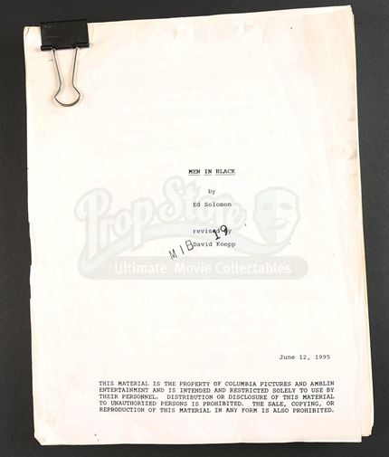 VARIOUS PRODUCTIONS - Men In Black Scripts