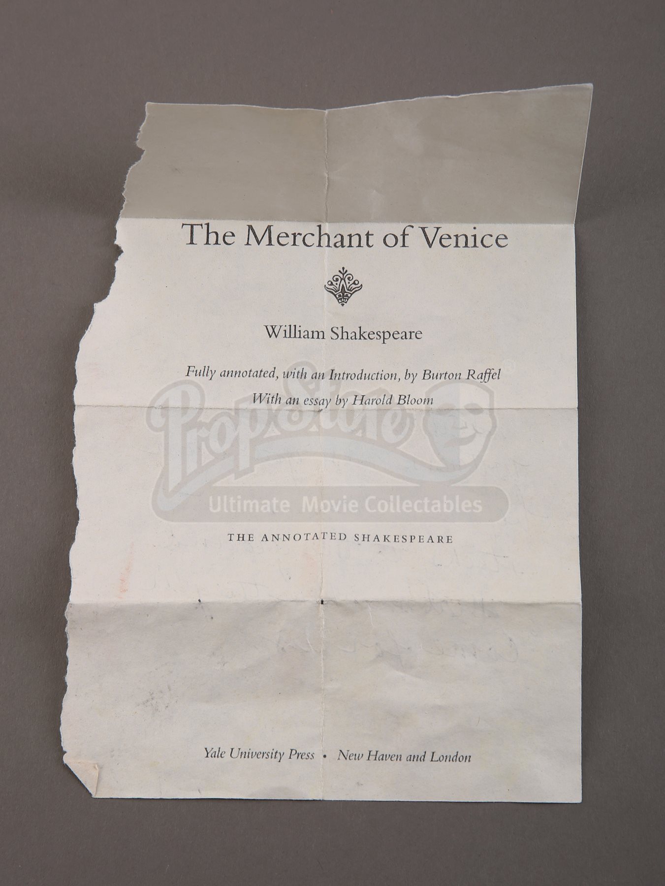 Alice Cullen's The Merchant of Venice Note