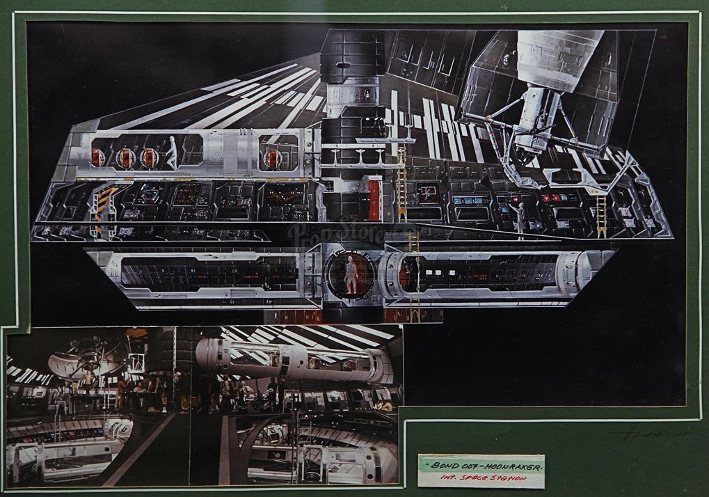 MOONRAKER (1979) - Signed Drax Space Station Printed Art & Set Photos ...