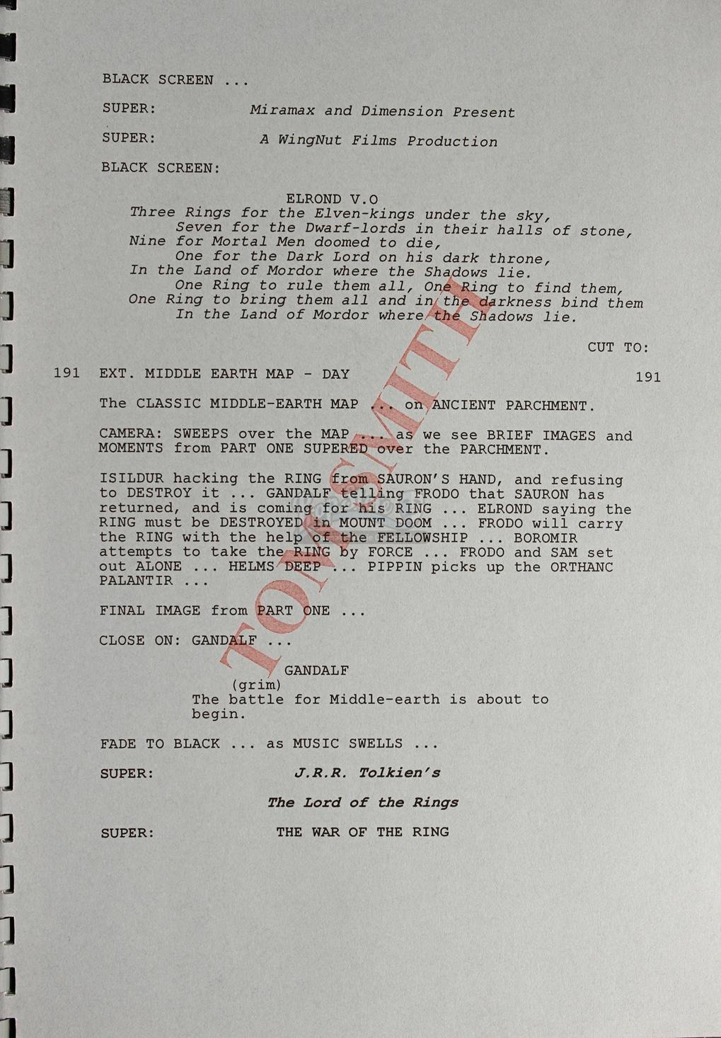 These scripts were ultimately revised when New LineCinema agreed to ...