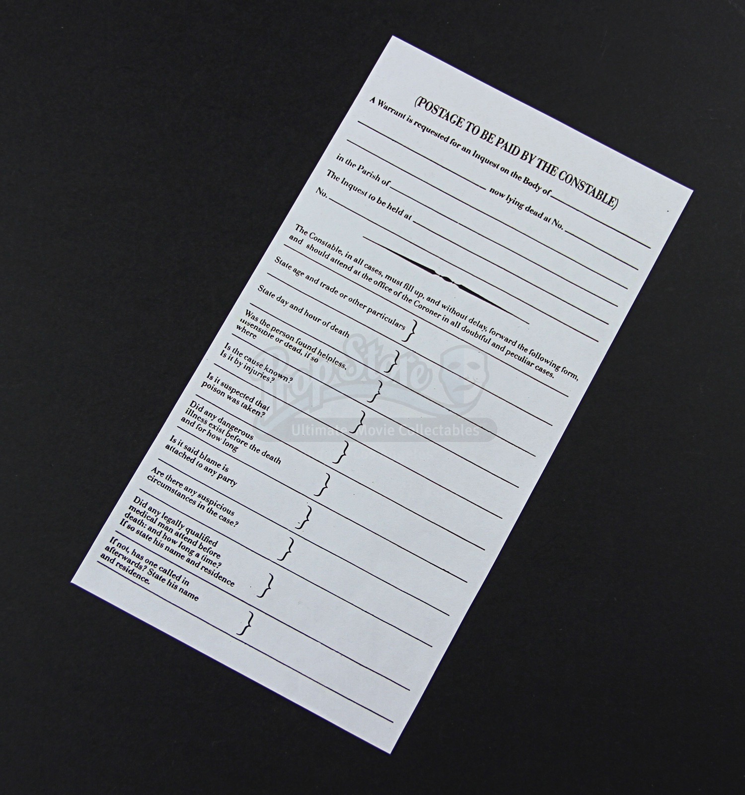 THE WOMAN IN BLACK - Crythin Gifford Police Report and Additional Paperwork